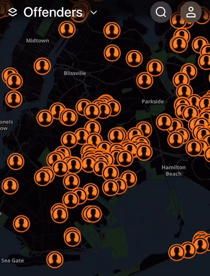 Map showing the number of registered offenders living in any city 🗺️ ...
