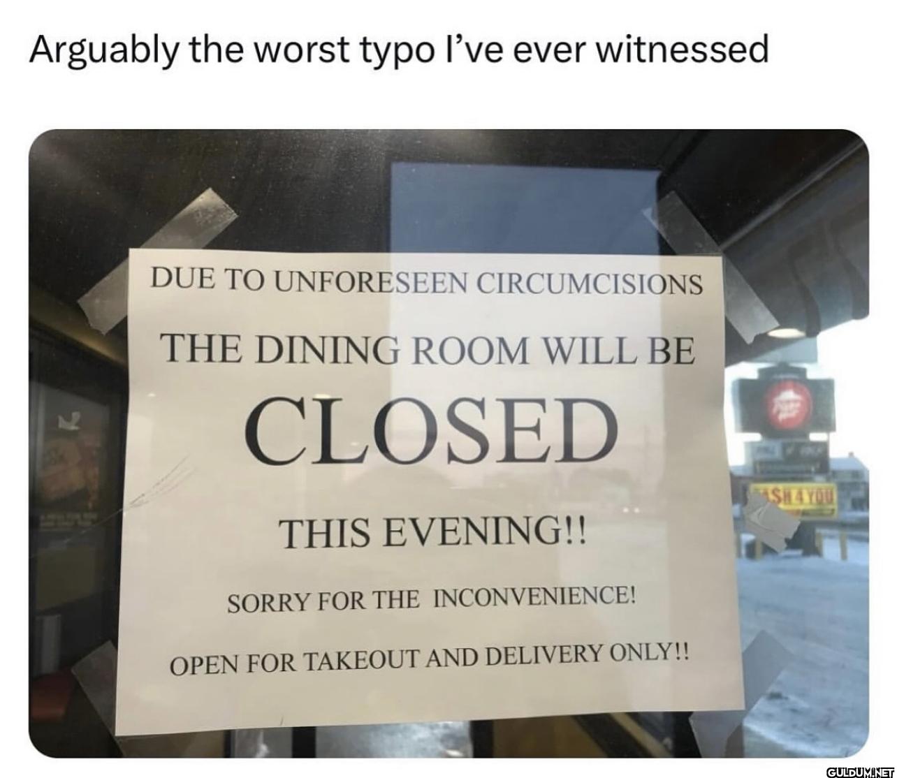 😭😭 Arguably the worst typo I've ever witnessed DUE TO UNFORESEEN ...