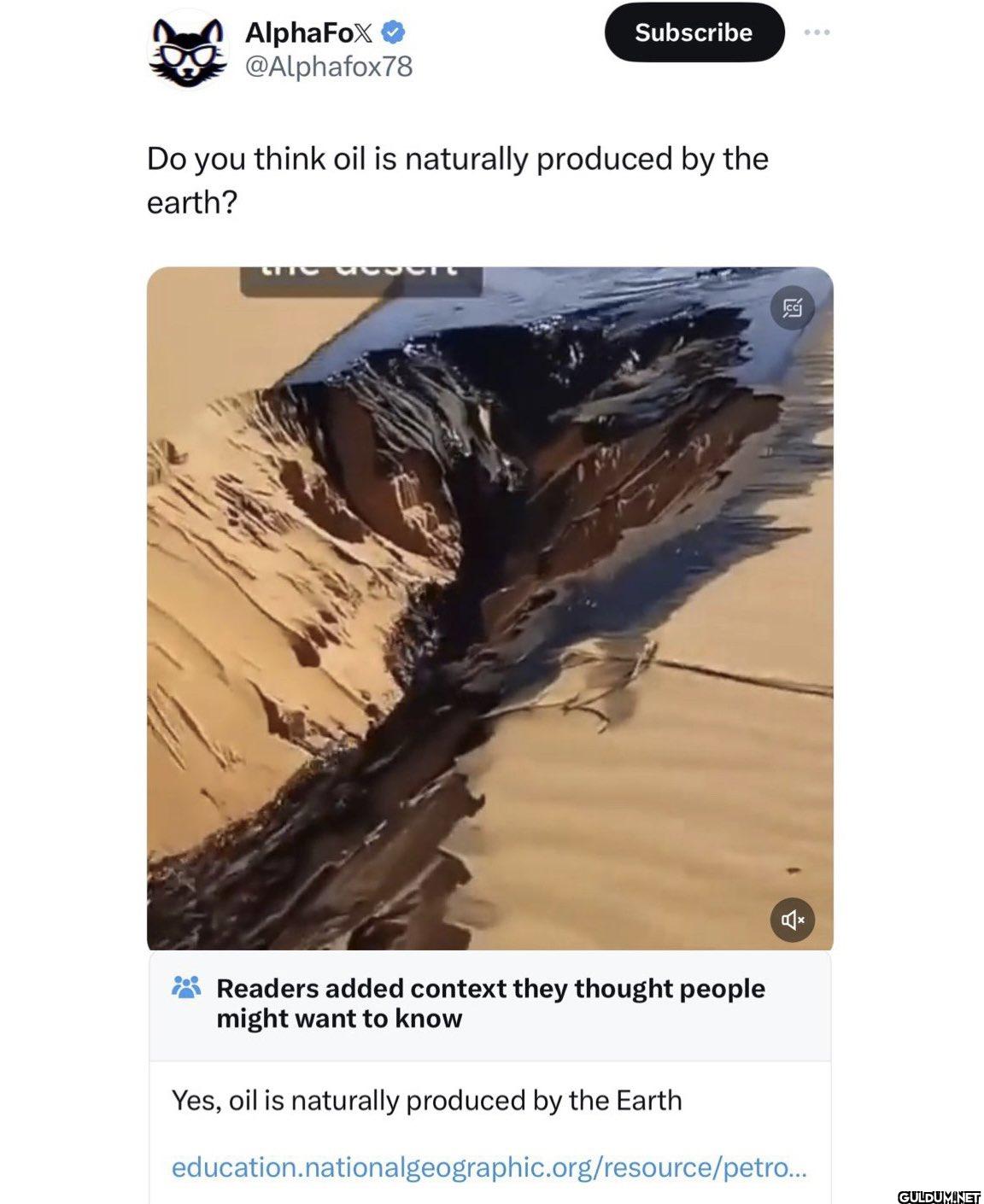 Subscribe Do you think oil is naturally produced by the earth? 113330 ...