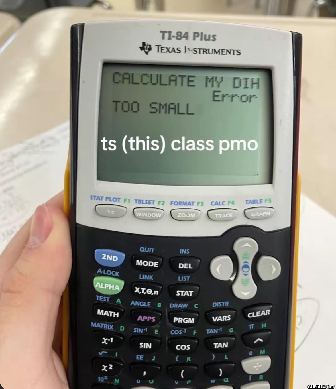 TI-84 Plus TEXAS INSTRUMENTS CALCULATE MY DIH Error TOO SMALL ts (this ...