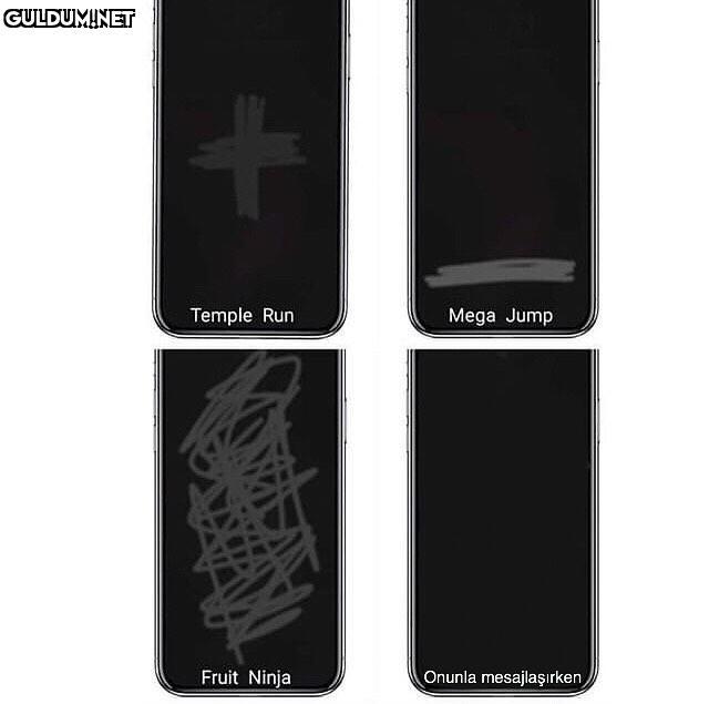 Temple Run Mega Jump Fruit Ninja Onunla mesajlaşırken Orijinal kepşın ...