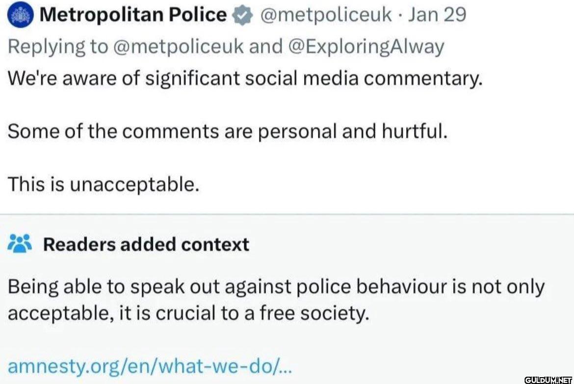 The Metropolitan police got violated. • Metropolitan Police @metpoliceuk Jan 29 Replying to ...