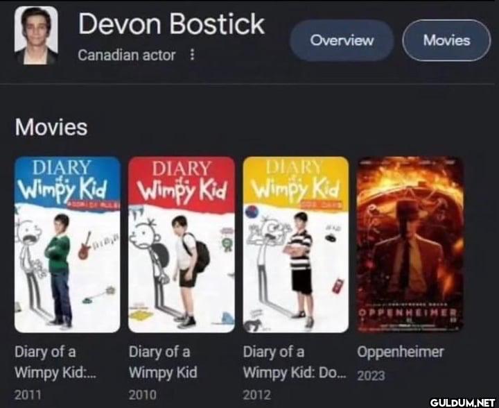 Devon Bostick Canadian actor : Movies Overview Movies DIARY DIARY DIARY ...