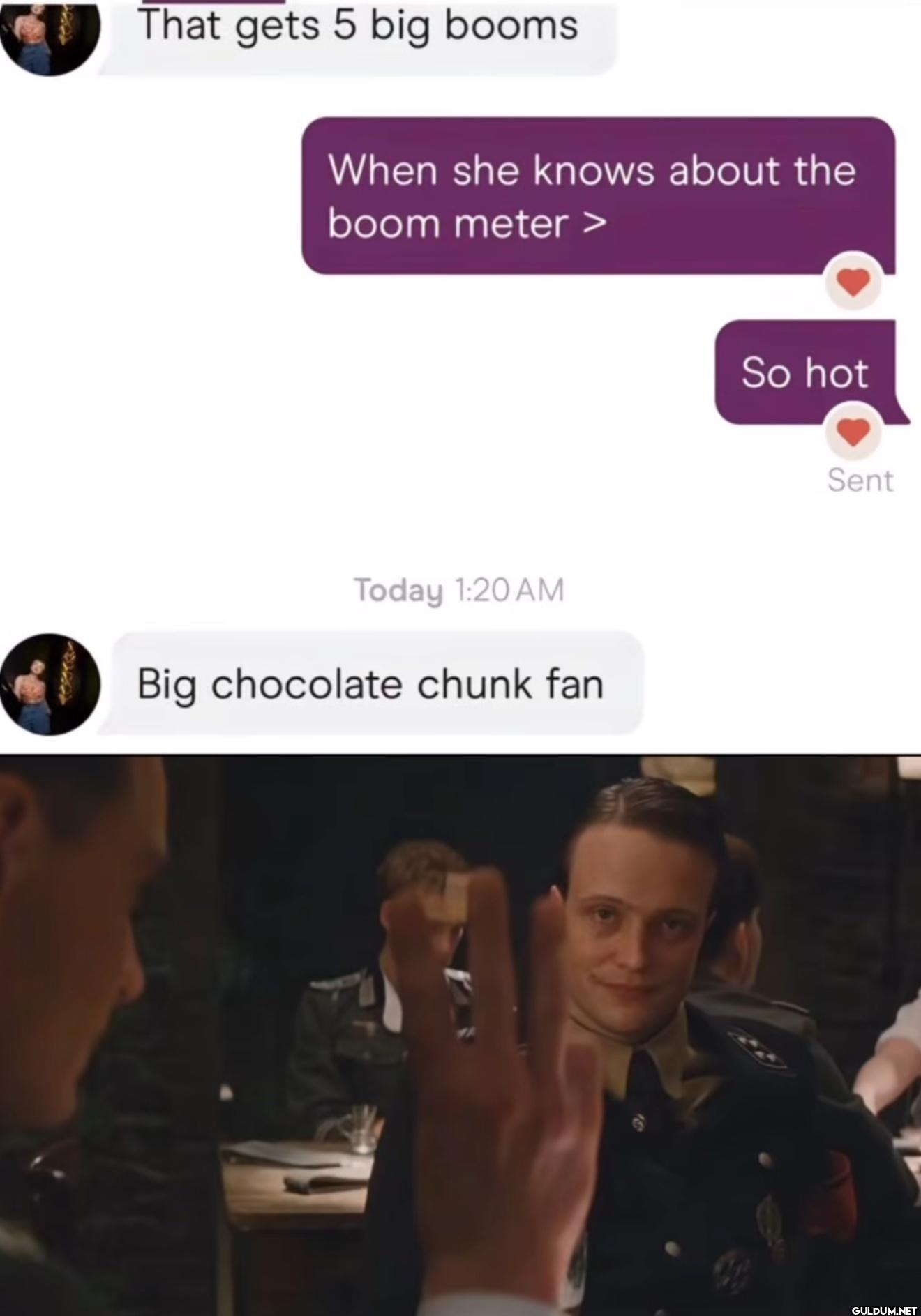 That gets 5 big booms When she knows about the boom meter > Today 1 ...