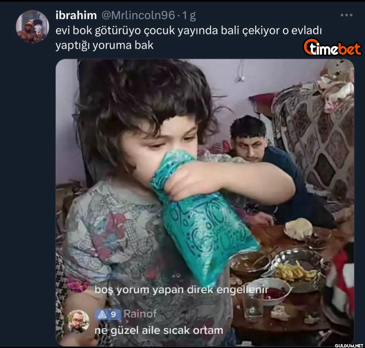 evi bok götürüyo çocuk yayında bali çekiyor o evladı yaptığı yoruma bak ...