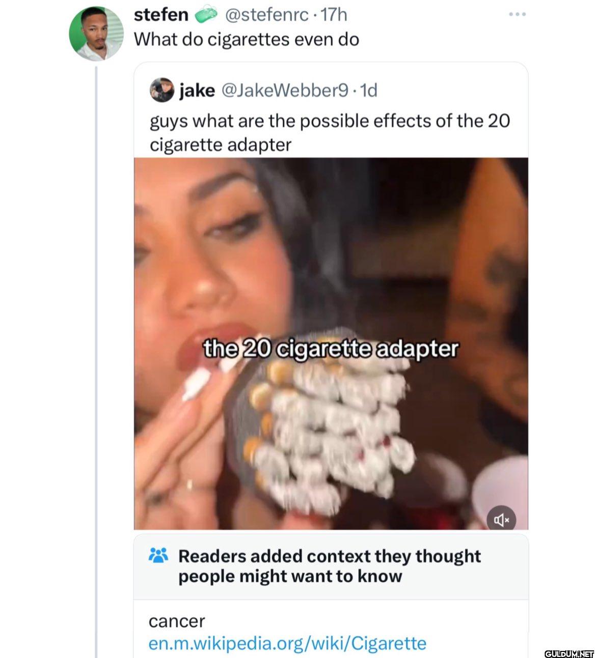 17h . What do cigarettes even do jake @JakeWebber9.1d guys what are the ...