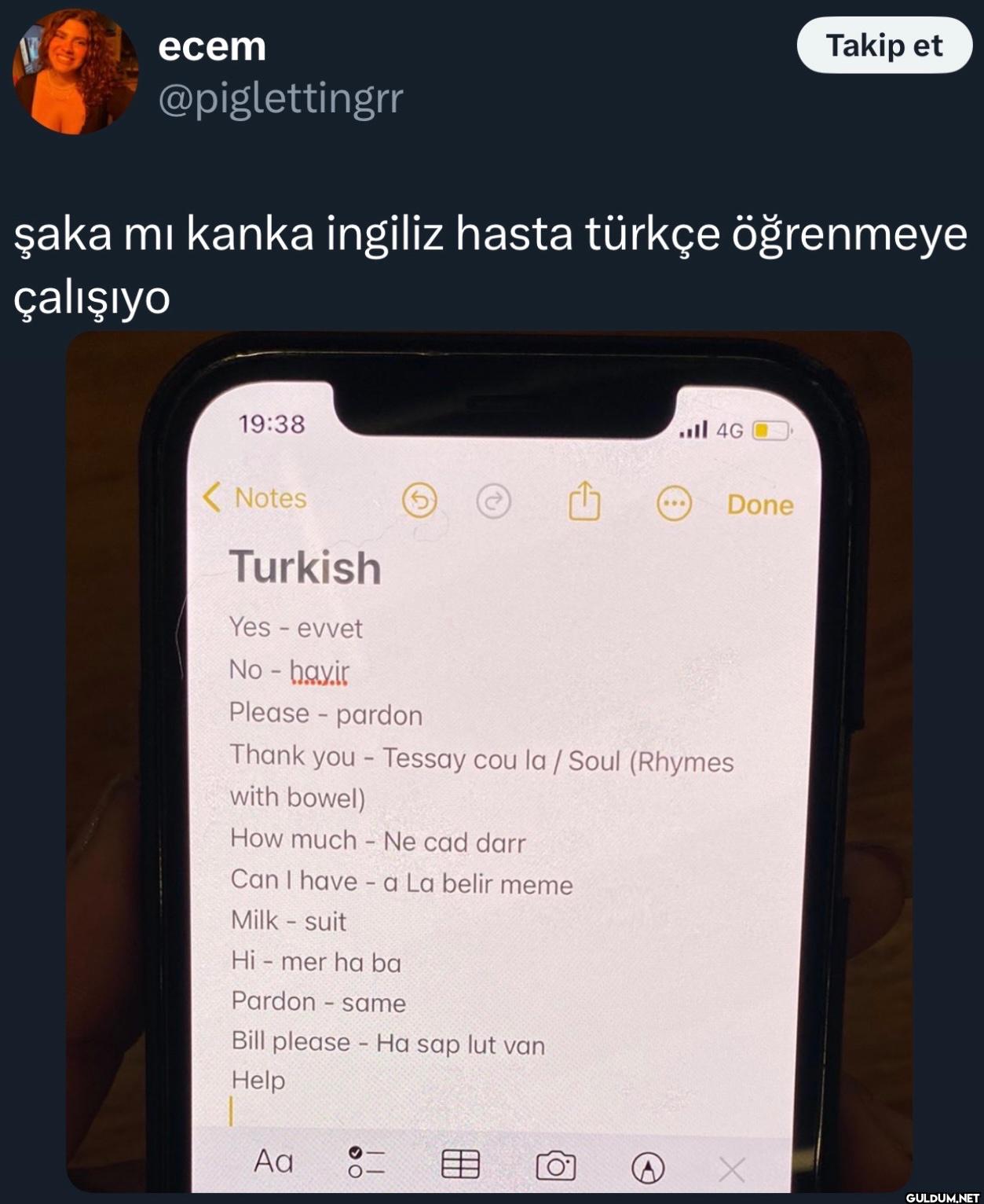 Takip et şaka mi kanka ingiliz hasta türkçe öğrenmeye çalışıyo Done 19:38