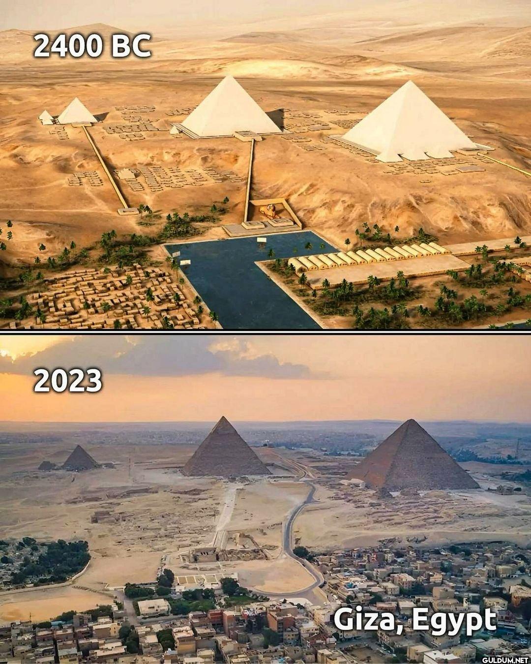 15. Giza, Egypt Then and Now 2400 BC 2023 Giza, Egypt - Guldum.net ...