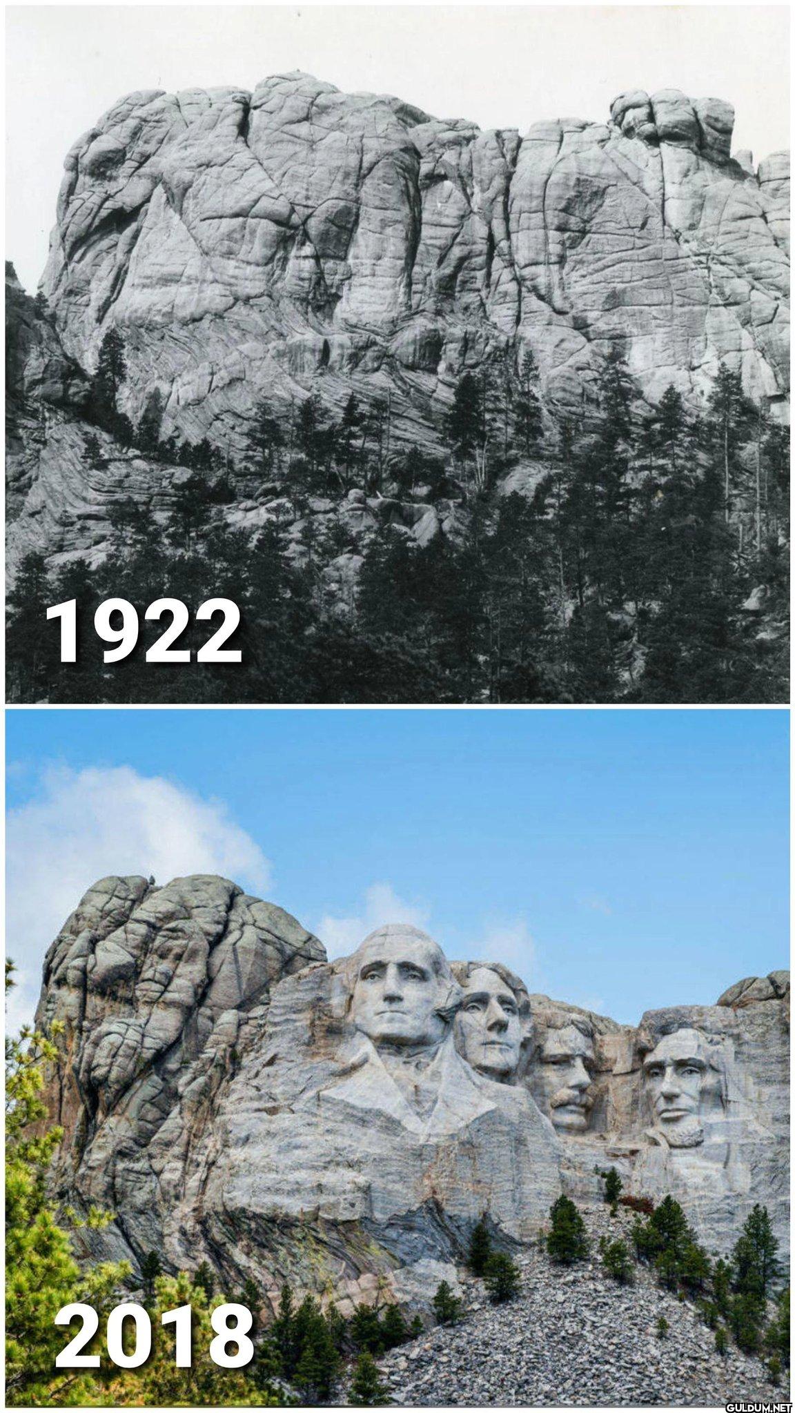 18. Mt. Rushmore before and after it was carved 1922 2018 - Guldum.net ...
