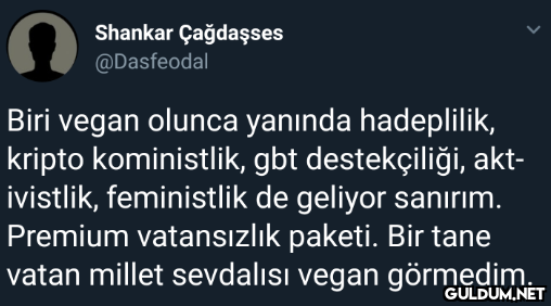 Shankar Çağdaşses @Dasfeodal Biri vegan olunca yanında hadeplilik ...