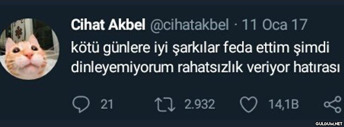 Cihat Akbel @cihatakbel · 11 Oca 17 kötü günlere iyi şarkılar feda ...