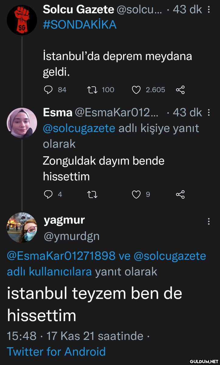Solcu Gazete @solcu... · 43 dk : #SONDAKİKA SG İstanbul'da deprem ...