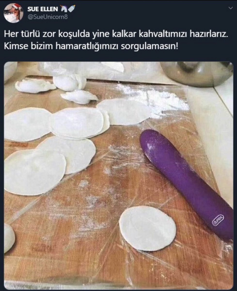 SUE ELLEN A @SueUnicorn8 Her türlü zor koşulda yine kalkar kahvaltımızı ...