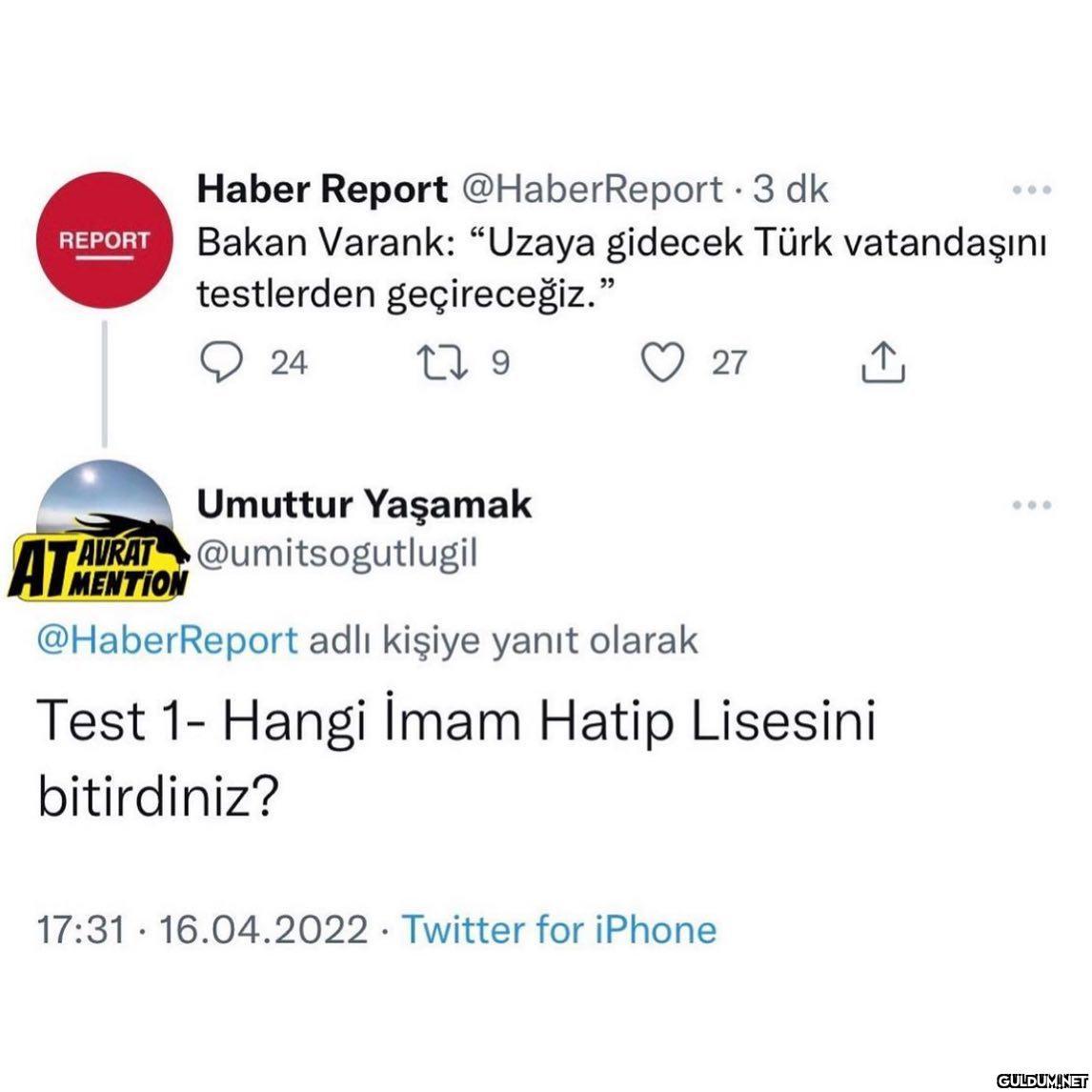 Sad but true Haber Report @HaberReport ·3 dk Bakan Varank: “Uzaya ...