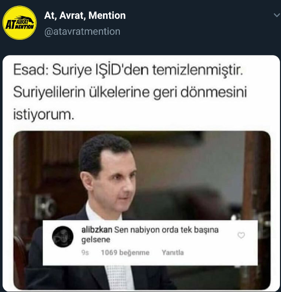 AURAT ATMENTION At, Avrat, Mention @atavratmention Esad: Suriye IŞİD ...
