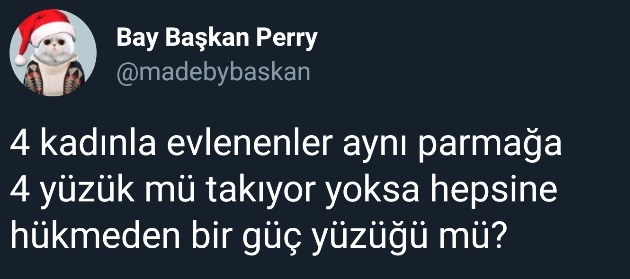 Bay Başkan Perry @madebybaskan 4 kadınla evlenenler aynı parmağa 4 ...