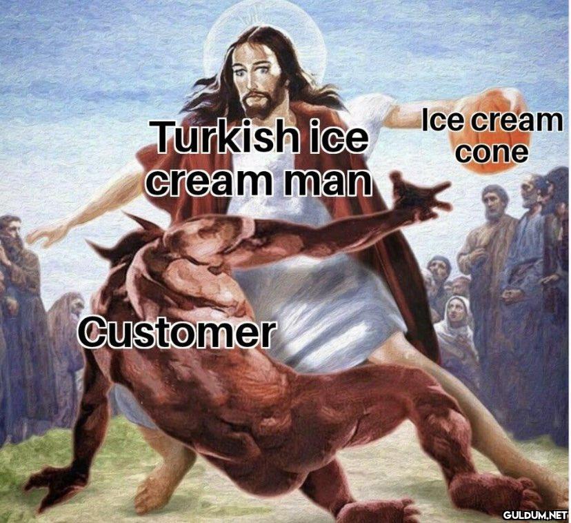 Turkish ice cream man Customer Ice cream cone - Guldum.net - Caps arama ...