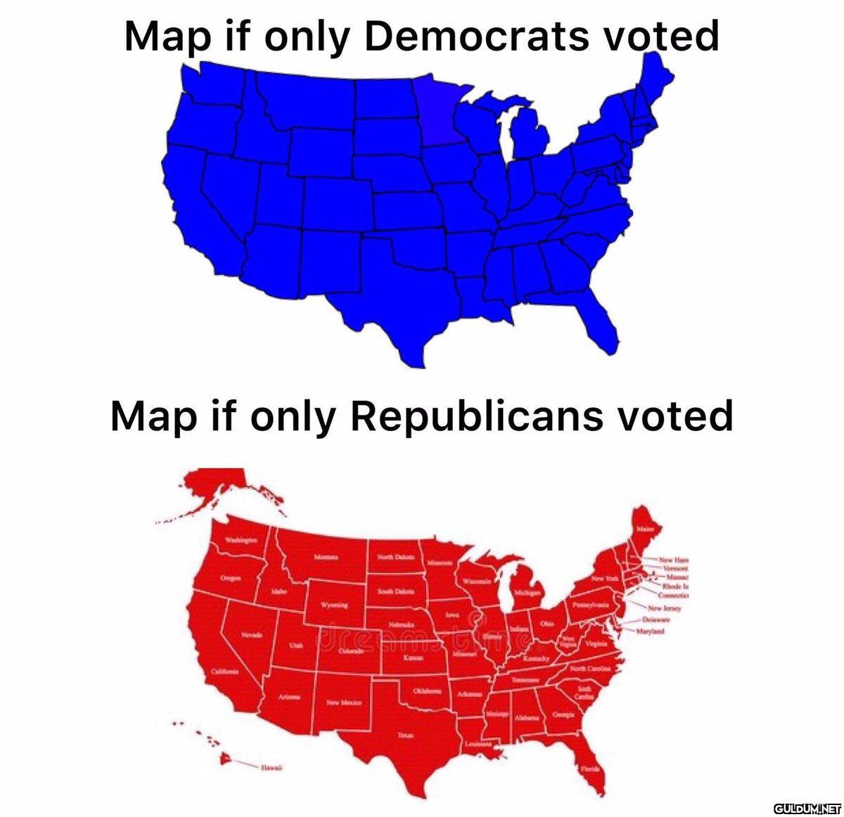 Election map of the USA if only one party voted https://t.co/T8m9eKp5qD ...