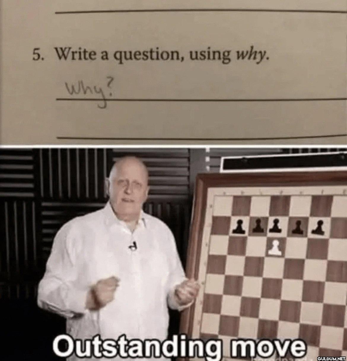 5. Write a question, using why. Why? 20 111 Outstanding move - Guldum ...
