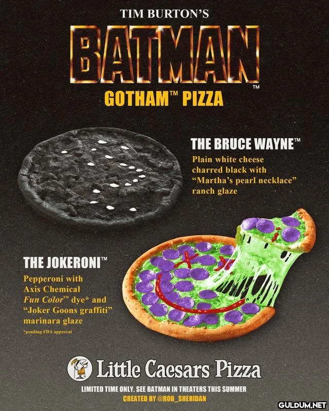 BATMAN PIZZA https://t.co/vuOAL6uRNA TIM BURTON'S BATMAN GOTHAM™ PIZZA ...