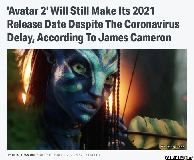 'Avatar 2' Will Still Make Its 2021 Release Date Despite The Coronavirus Delay, According To ...