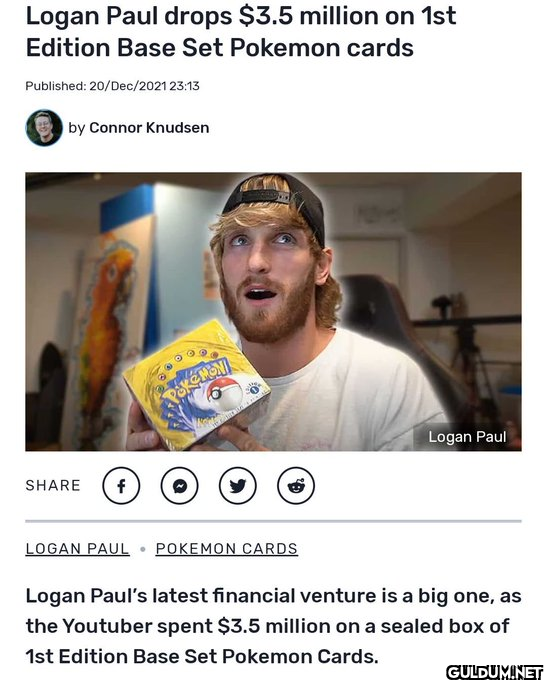 Logan Paul drops $3.5 million on 1st Edition Base Set Pokemon cards ...