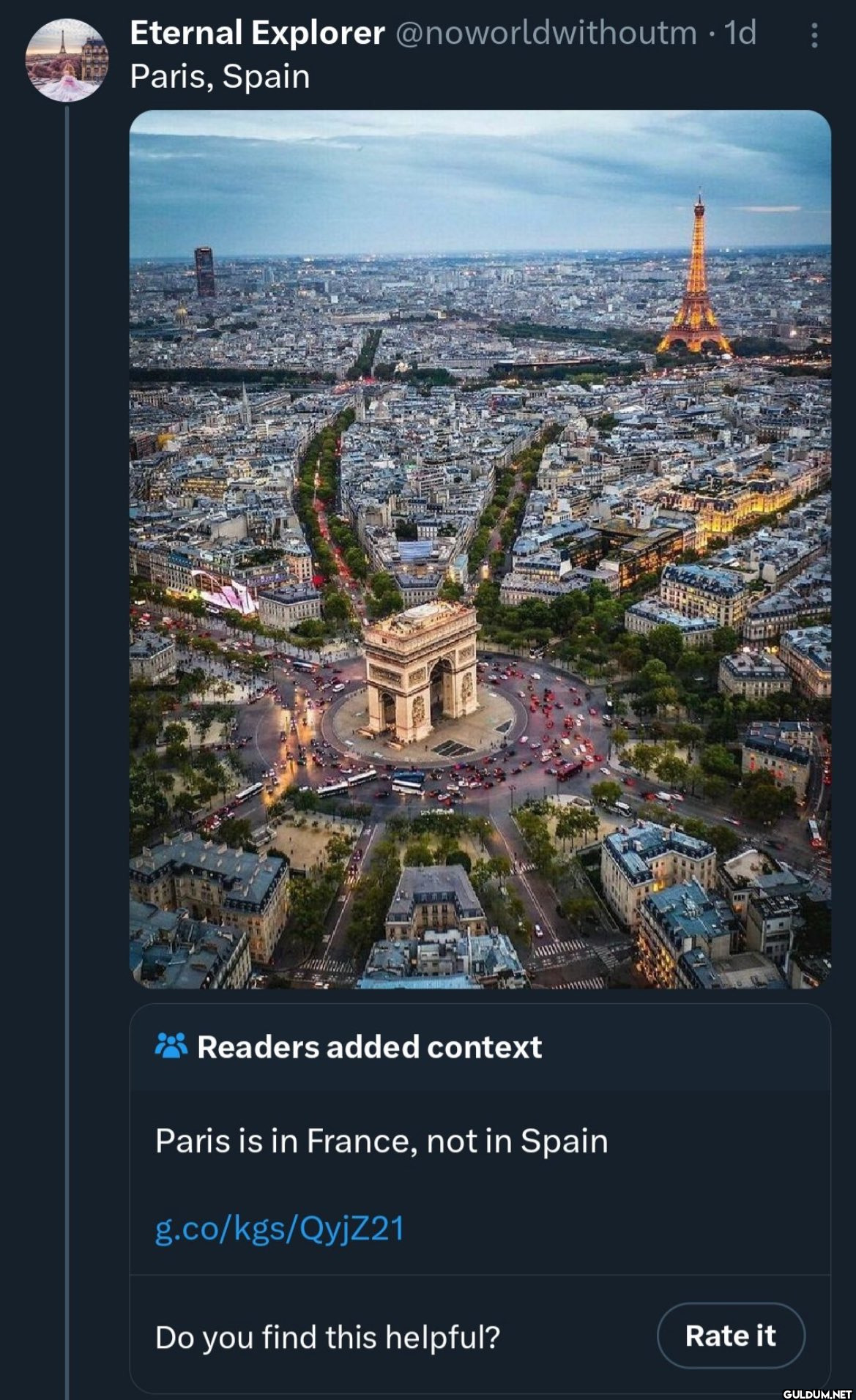 Eternal Explorer @noworldwithoutm . 1d Paris, Spain Readers added context Paris is in France ...