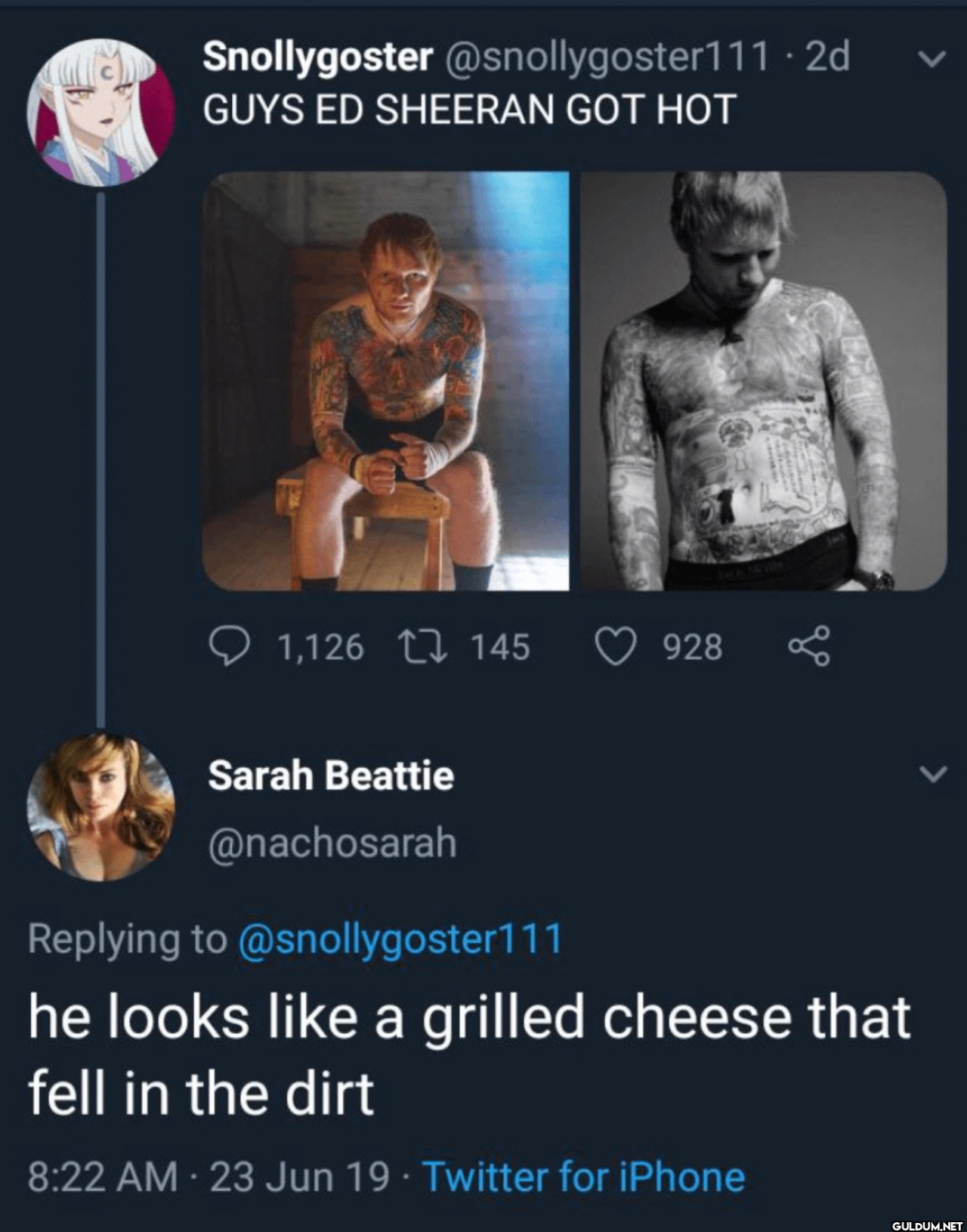 Snollygoster @snollygoster111.2d GUYS ED SHEERAN GOT HOT 1,126 145 ...