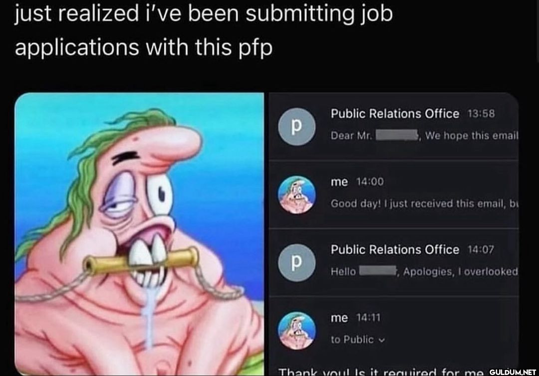 just realized i've been submitting job applications with this pfp Р Р ...