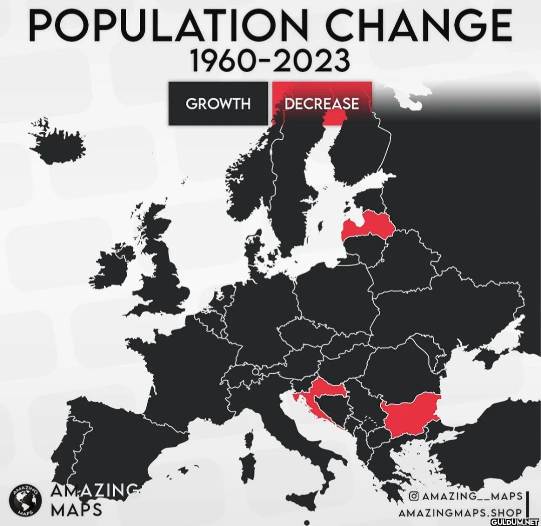 Population change in Europe (1960-2023): POPULATION CHANGE G MAPS ...
