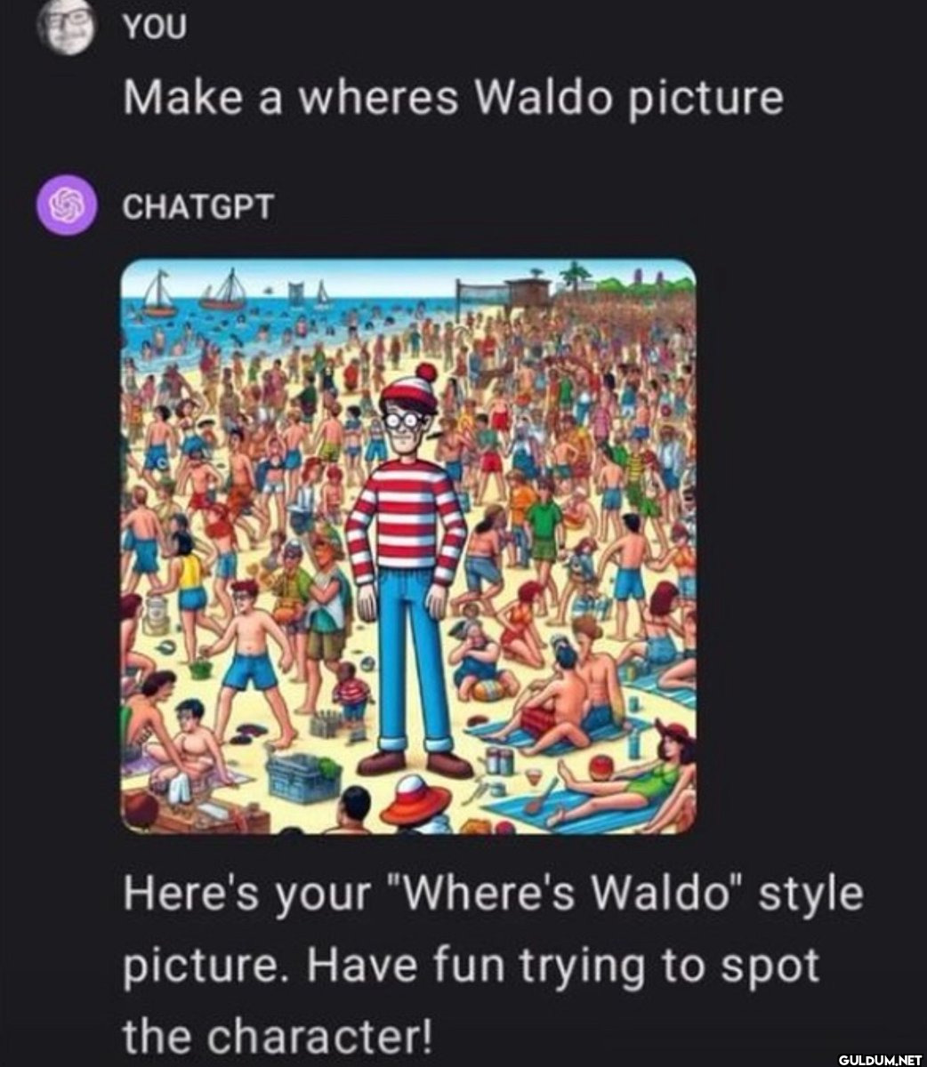 YOU Make a wheres Waldo picture CHATGPT Here's your "Where's Waldo ...