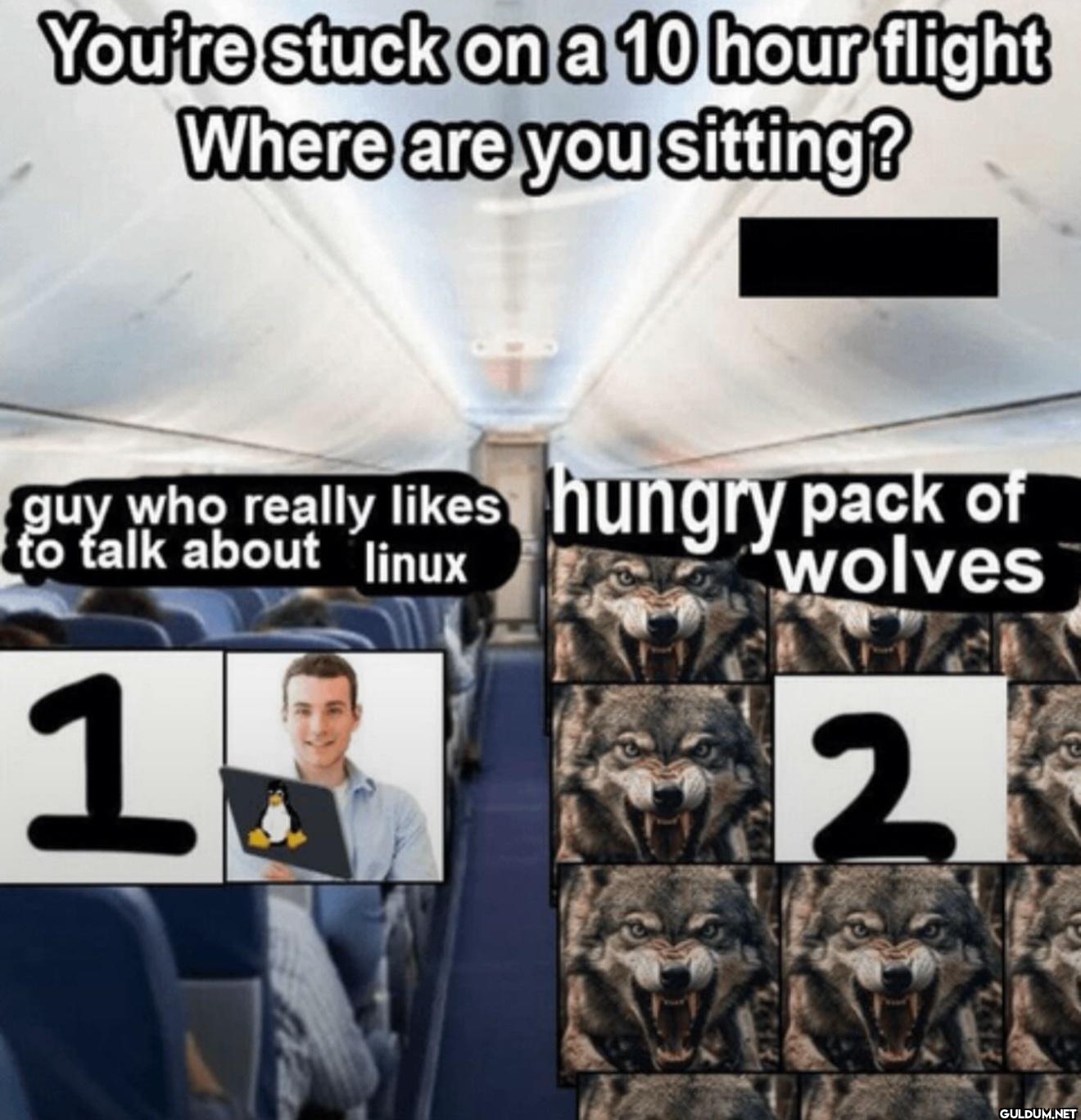 You're stuck on a 10 hour flight Where are you sitting? guy who really likes hungry pack of to ...