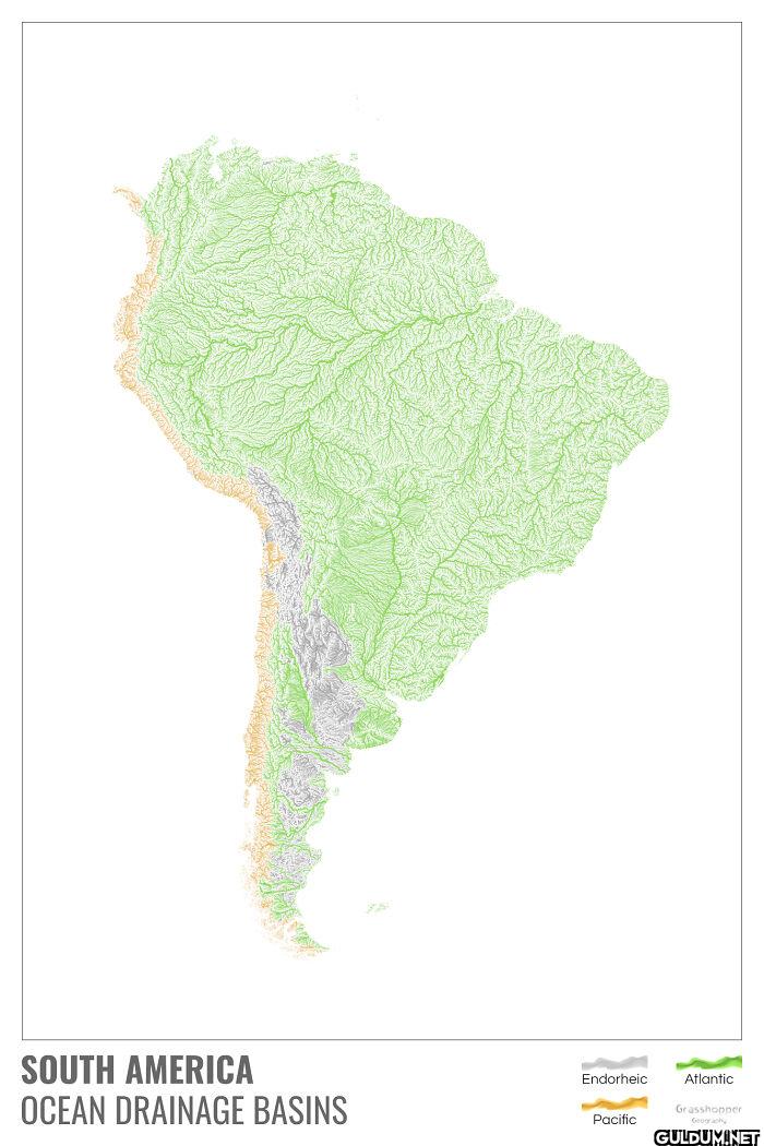12. Ocean drainage basin map of South America – white background SOUTH ...