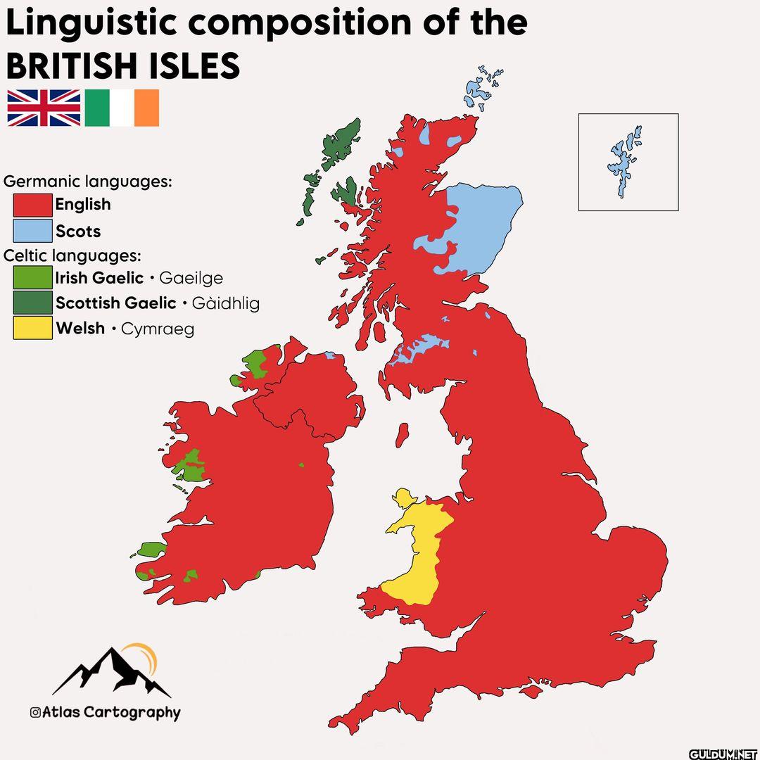Linguistic map of Ireland and the UK 🇮🇪🇬🇧🇮🇲 Linguistic composition of ...