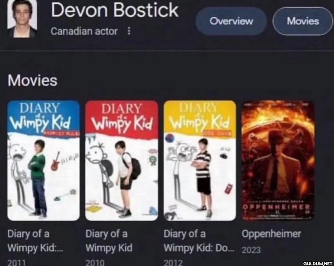 Devon Bostick Canadian actor: Movies Overview Movies DIARY DIARY DIARY ...