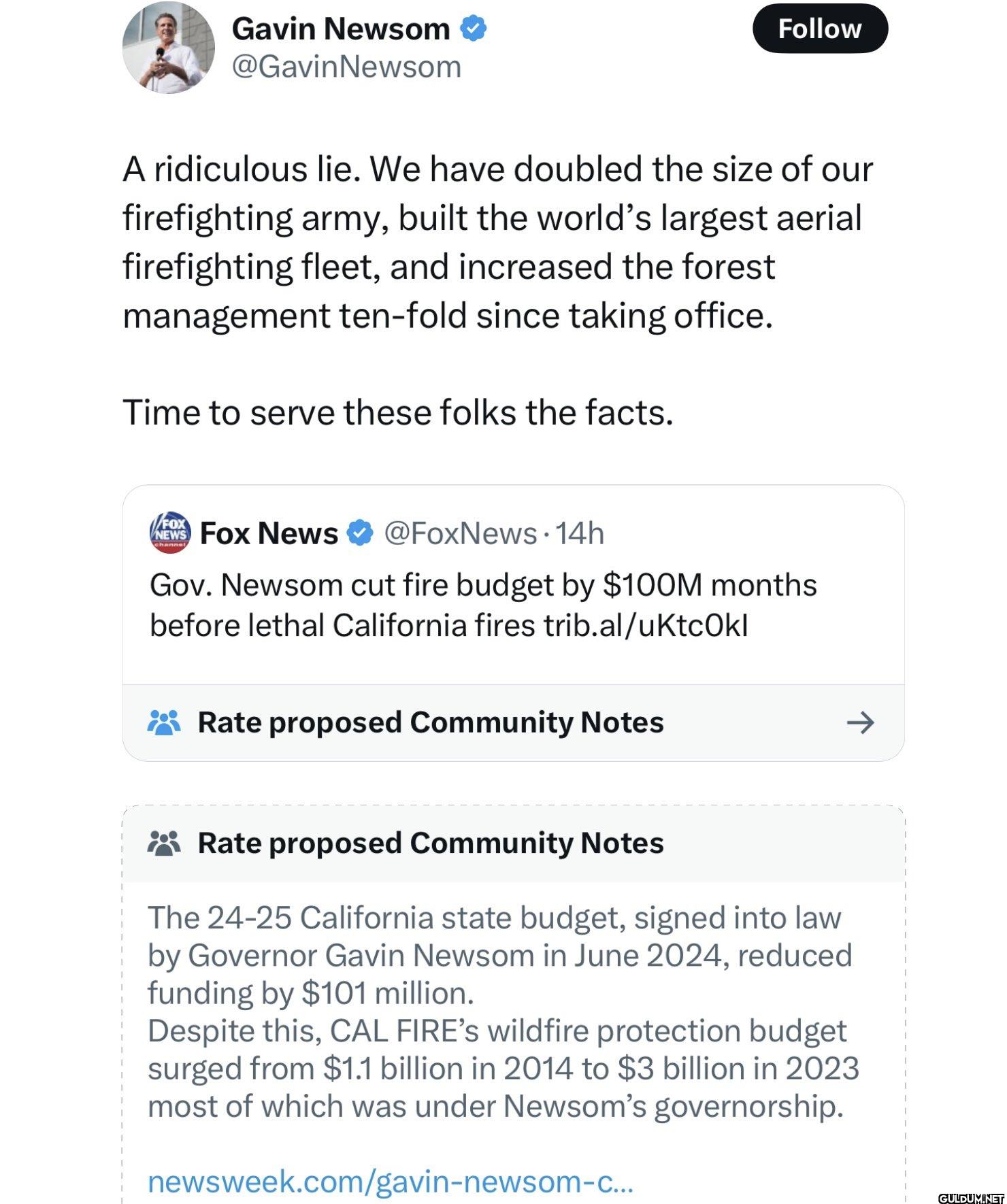 Community notes 🔥 Still cut the budget Gavin Newsom @Gavin Newsom ...