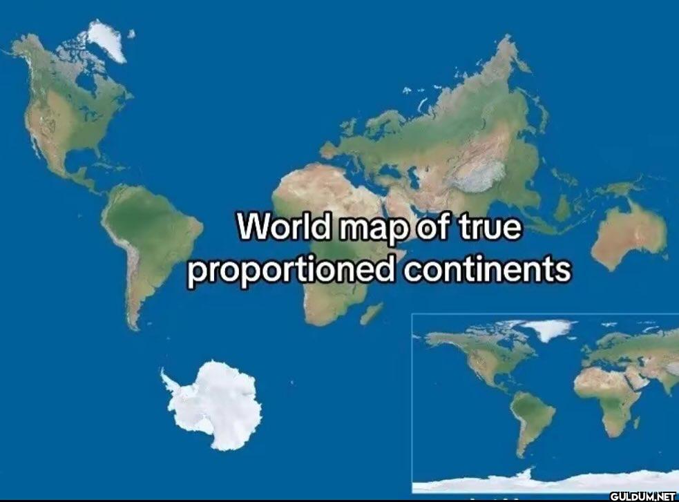 A true Map World map of true proportioned continents - Guldum.net ...