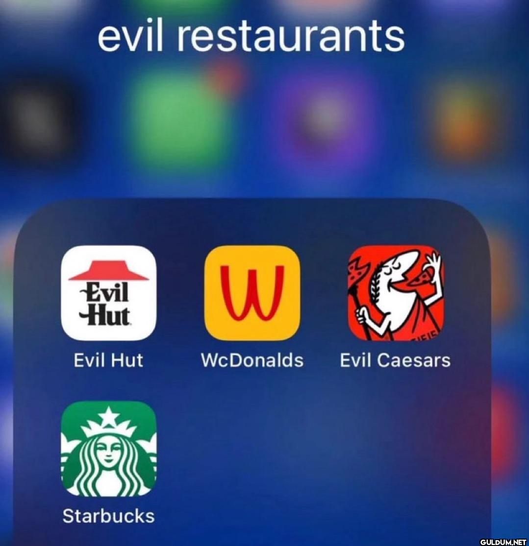 evil restaurants Evil Hut W Evil Hut WcDonalds Evil Caesars Starbucks ...