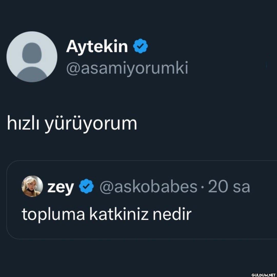 hızlı yürüyorum zey @askobabes · 20 sa topluma katkiniz nedir - Guldum.net - Caps arama motoru