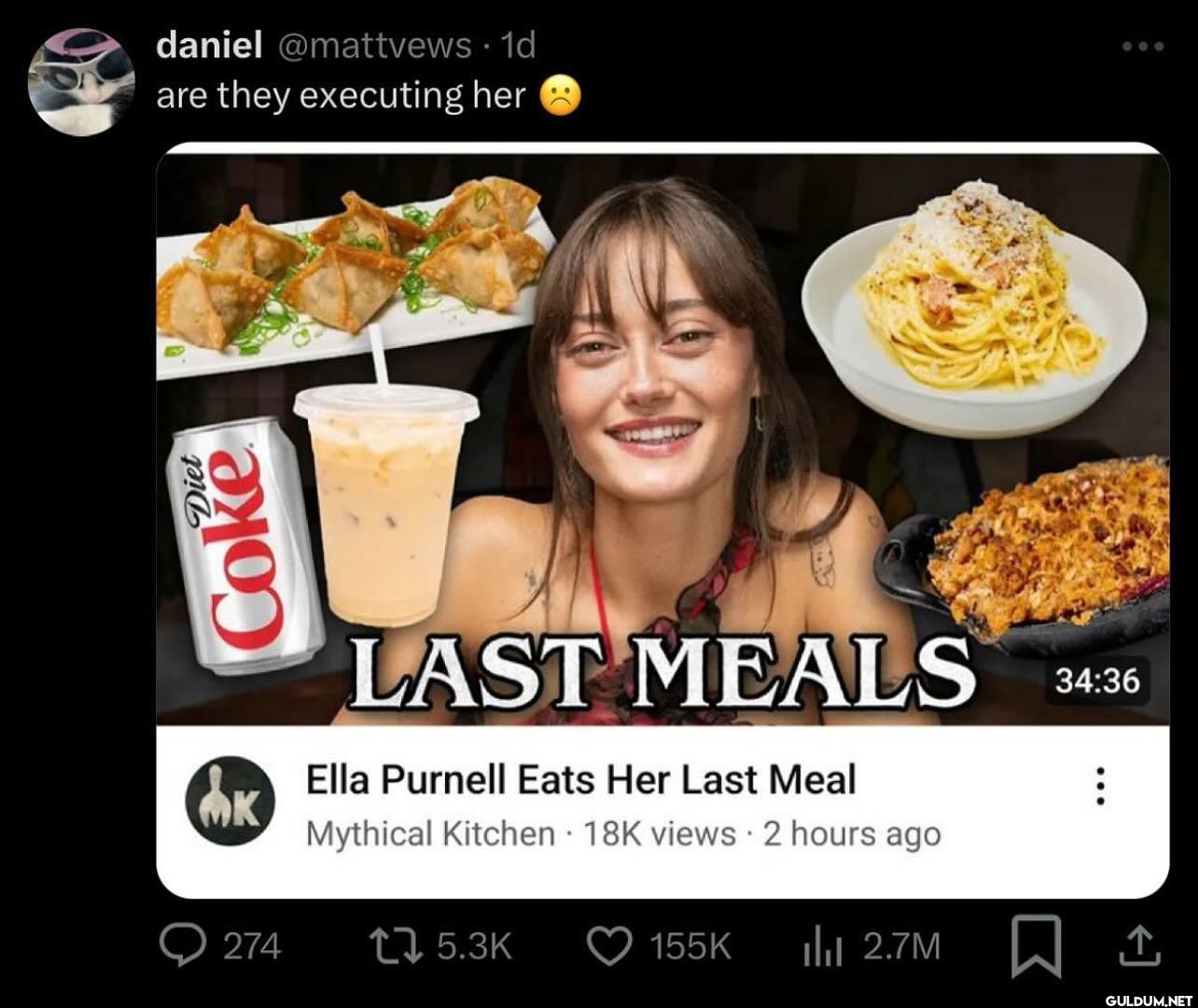 1d are they executing her 000 K LAST MEALS Ella Purnell Eats Her Last ...