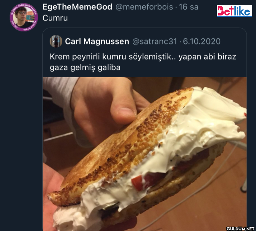 · 16 sa Betlike Cumru Carl Magnussen @satranc31.6.10.2020 Krem peynirli ...