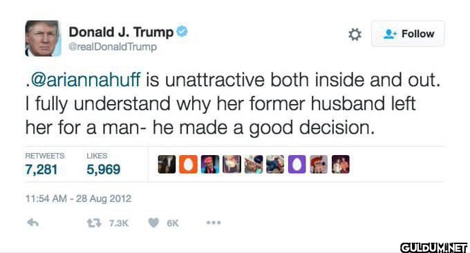 Follow .@ariannahuff is unattractive both inside and out. I fully ...