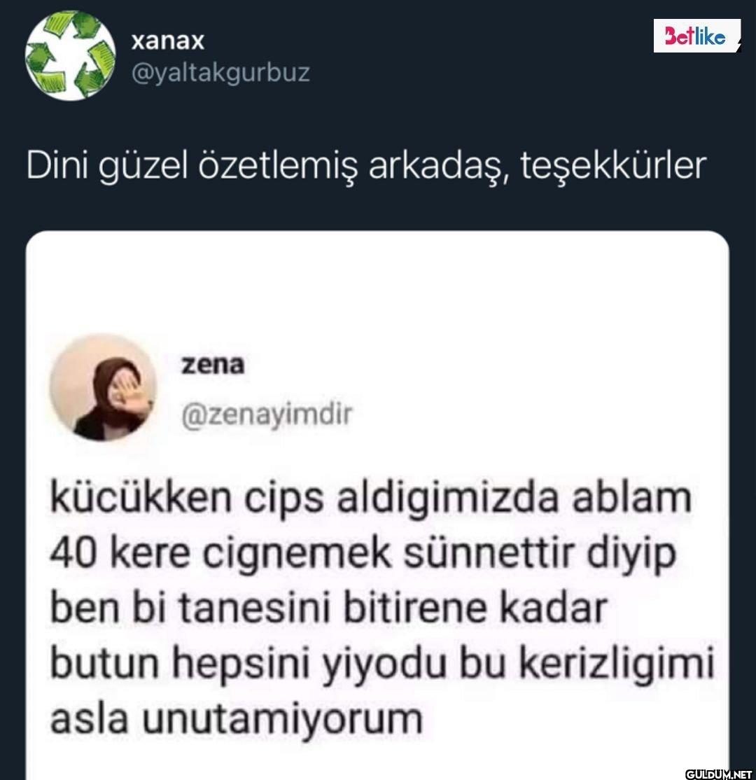 Betlike Dini güzel özetlemiş arkadaş, teşekkürler zena @zenayimdir ...