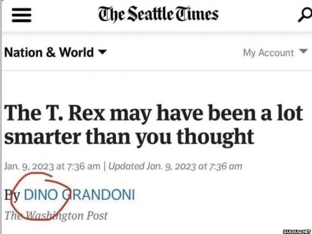 The Seattle Times Nation & World My Account The T. Rex may have been a ...