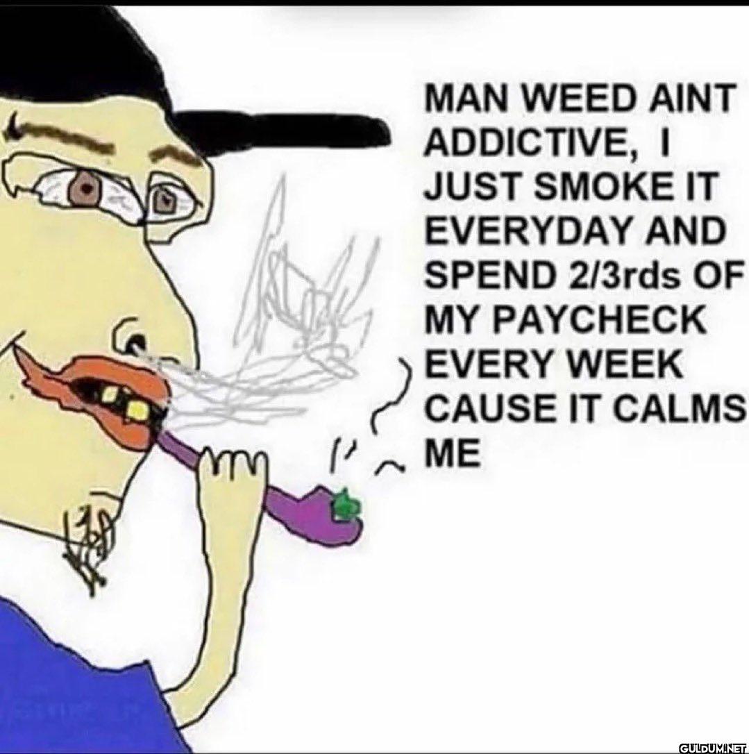 m MAN WEED AINT ADDICTIVE, I JUST SMOKE IT EVERYDAY AND SPEND 2/3rds OF ...