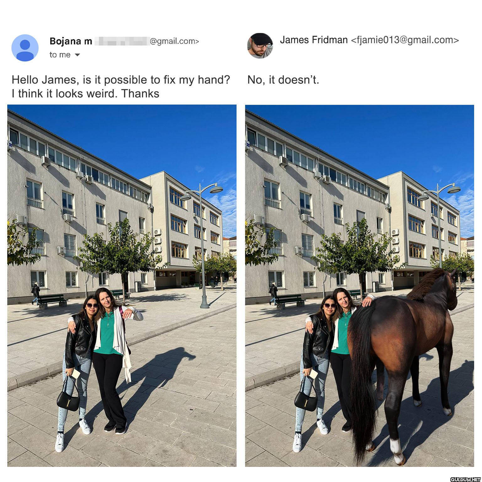 Hello James, is it possible to fix my hand? I think it looks weird ...