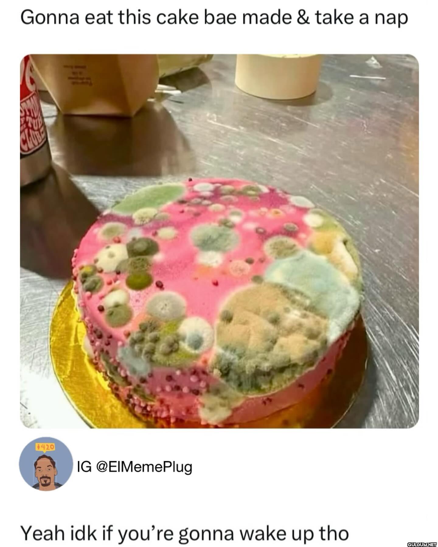 CLUBE Gonna eat this cake bae made & take a nap +420 IG @EIMemePlug ...