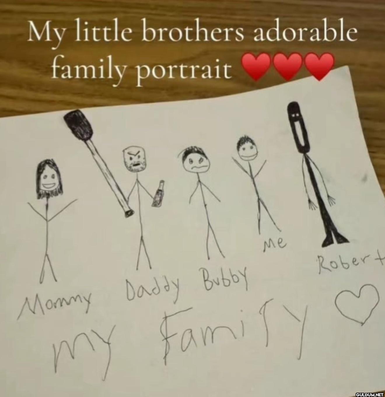 My little brothers adorable family portrait Me Mommy Daddy Bubby Robert ...