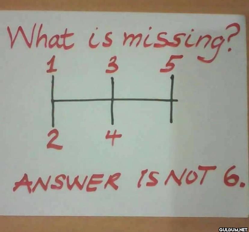 What is missing? What is missing? 1 3 5 2 4 ANSWER IS NOT 6. - Guldum ...