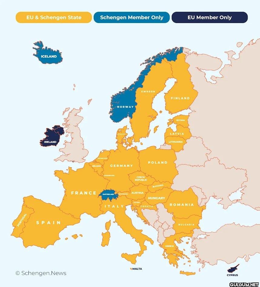 Updated Schengen Area map as from 1st of January 2025 Romania and ...
